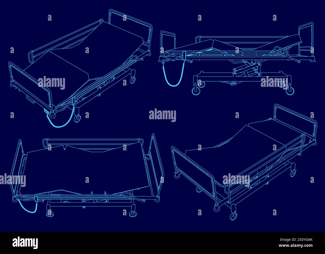 Adjustable hospital bed tool Stock Vector Images - Alamy