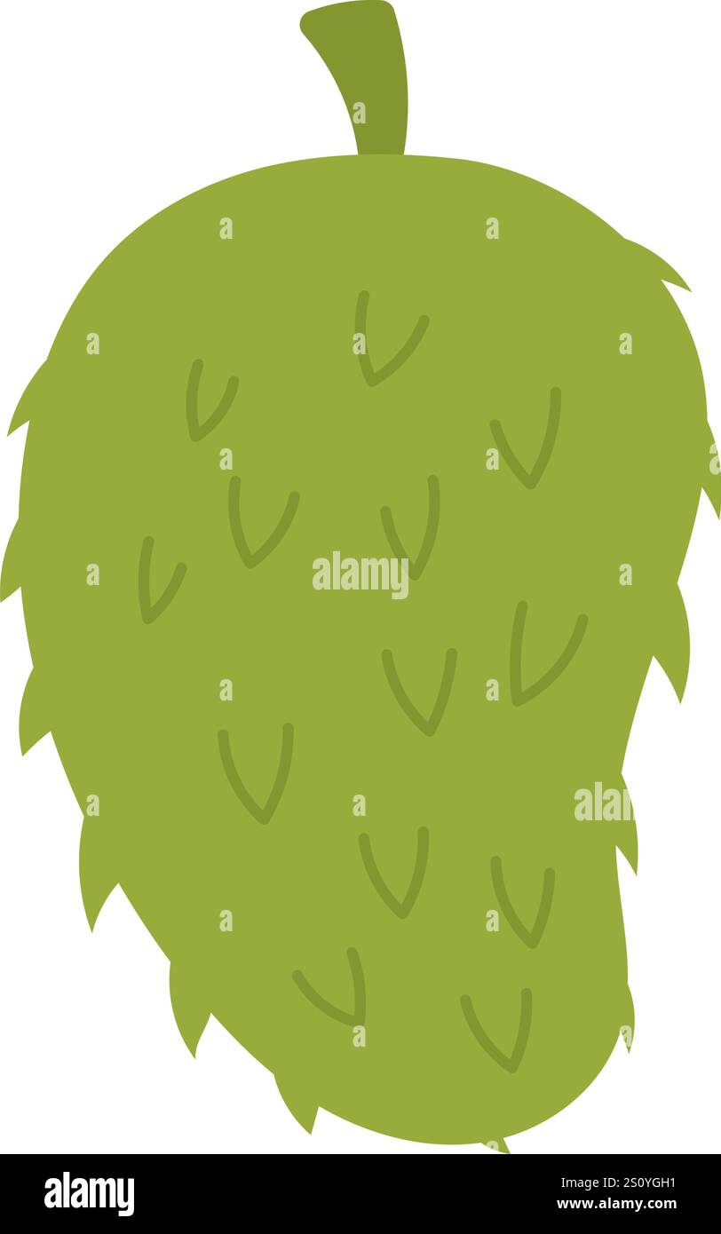 Fruit Soursop in cartoon hand drawn simple style. Editable variable ...