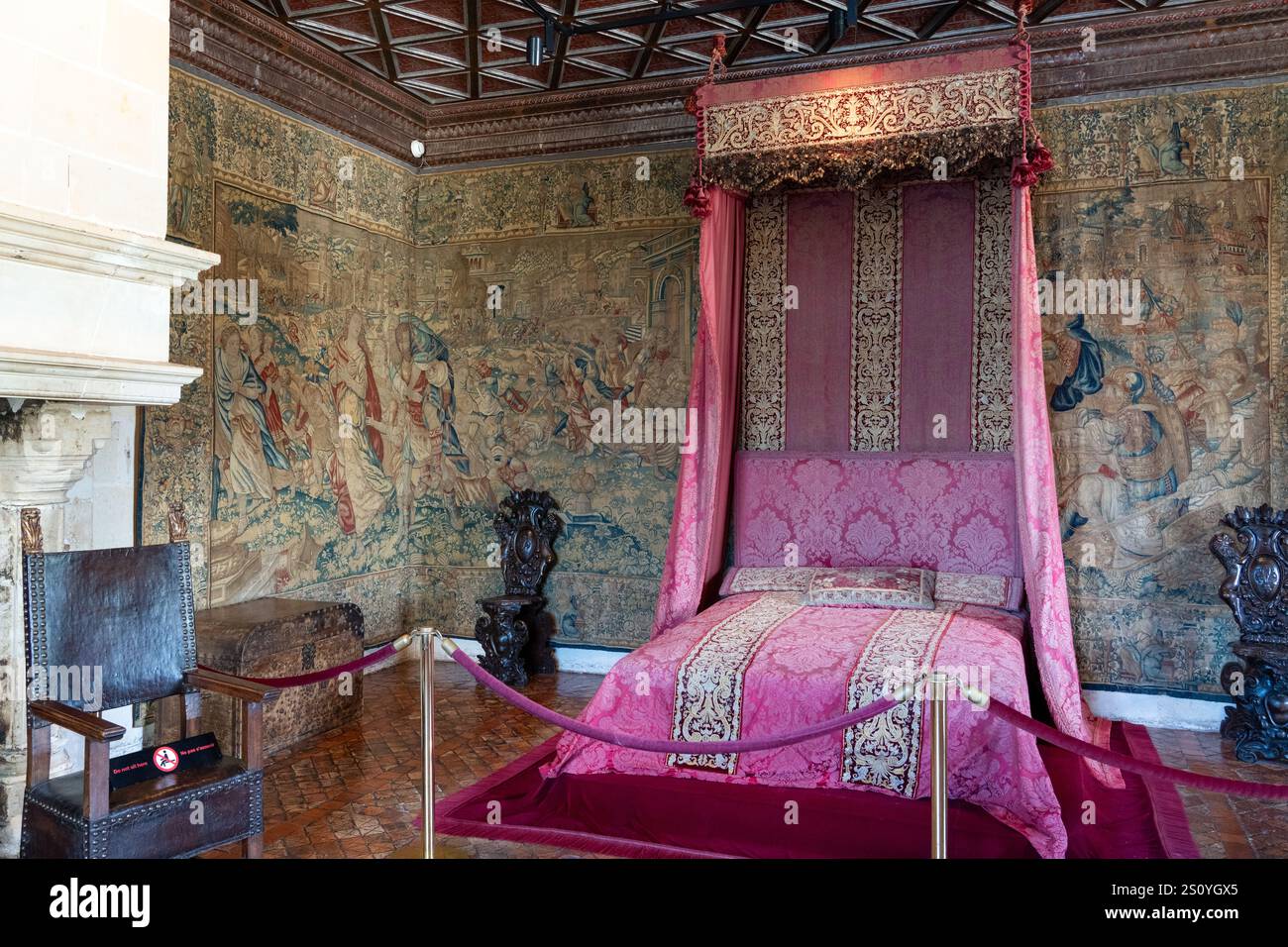 a bedroom and four-poster bed at the world-famous 'Ladies chateau ...
