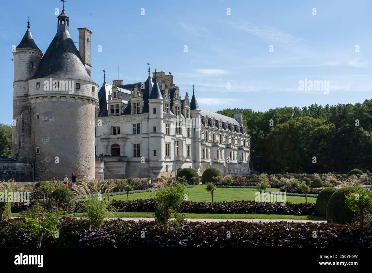 the Diane De Poitiers Garden of Chateau de Chenonceau Castle Stock ...