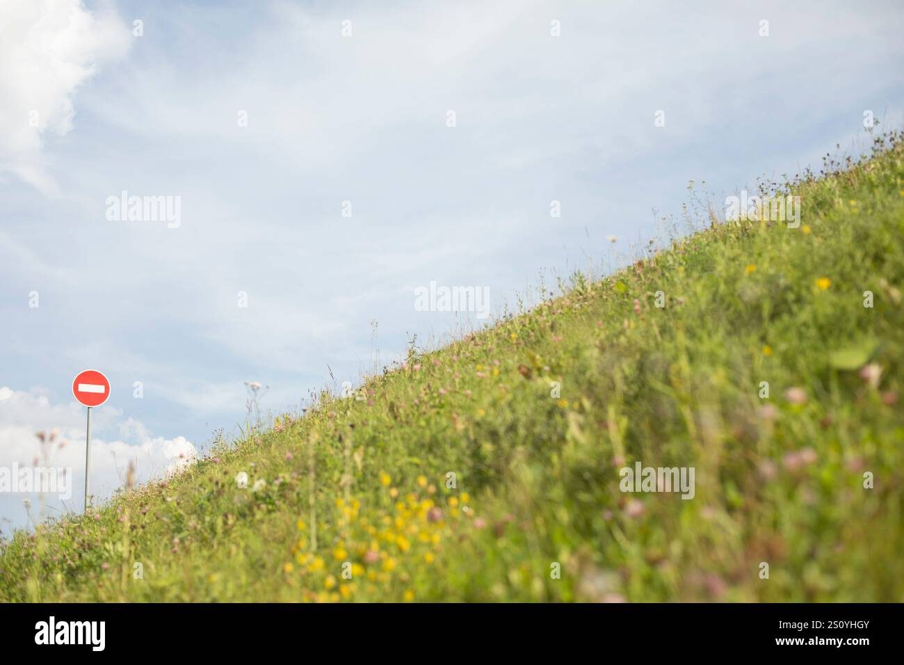 Sign signal danger hill hi-res stock photography and images - Alamy