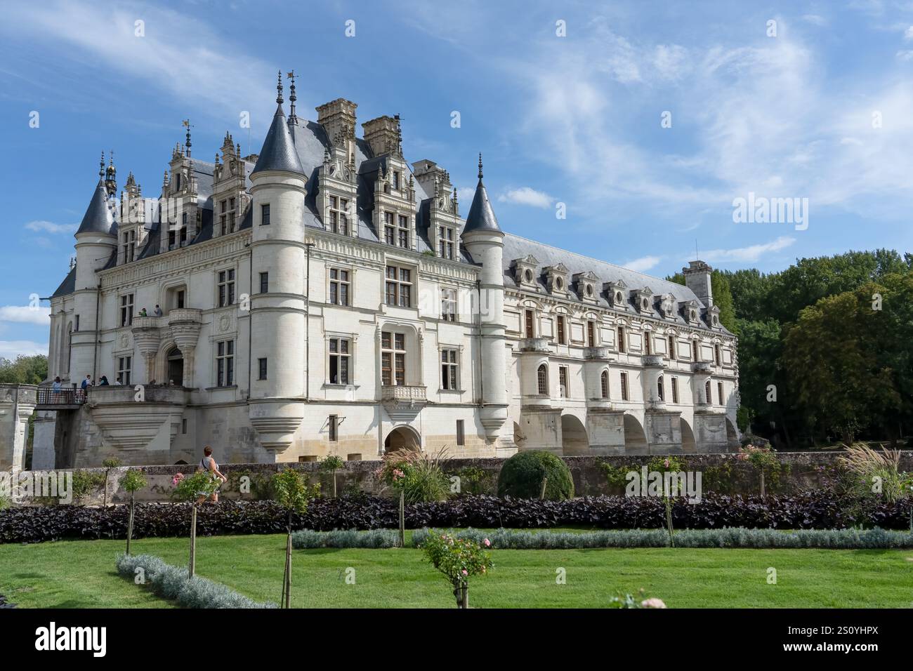 the Diane De Poitiers Garden of Chateau de Chenonceau Castle Stock ...