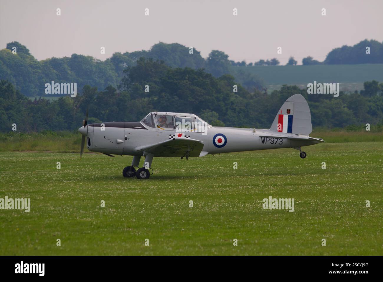 De Havilland, Canada, DHC-1, Chipmunk trainer aircraft, taking off ...