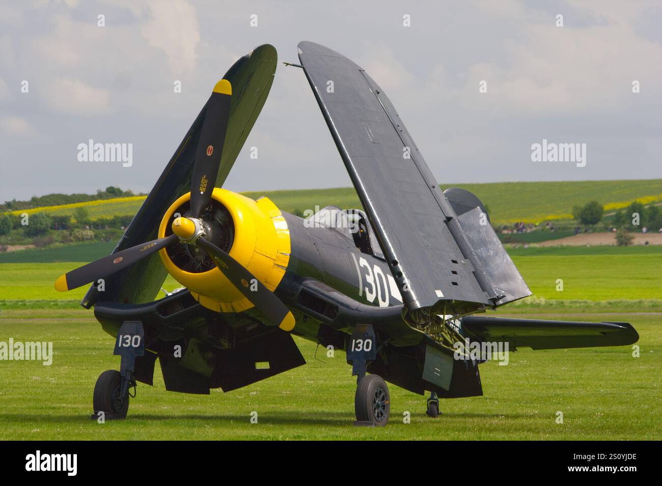 Goodyear FG-1D Corsair 130-A aircraft, parked with wings folded Stock ...