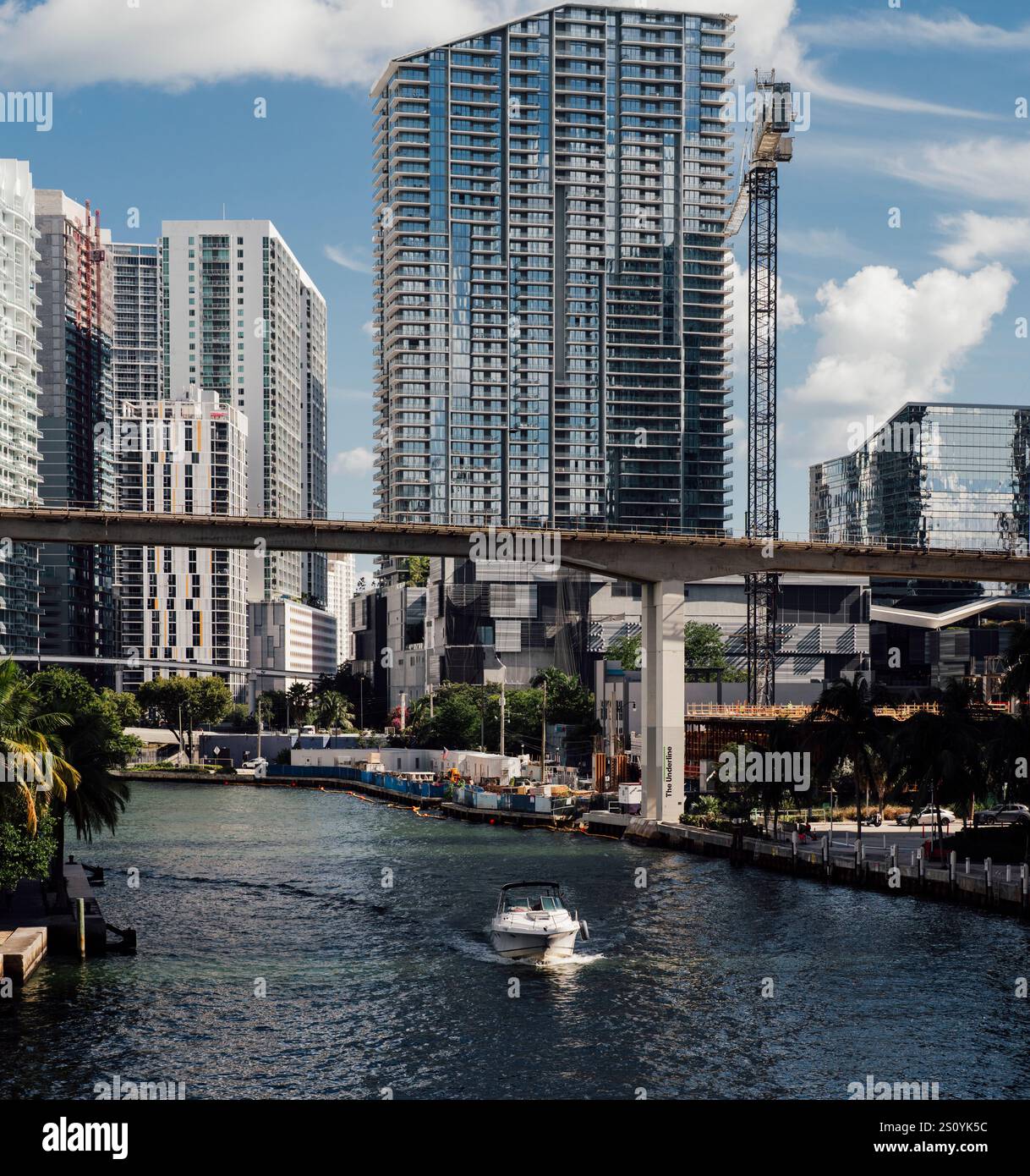 downtown city skyline panorama river miami Brickell Stock Photo - Alamy