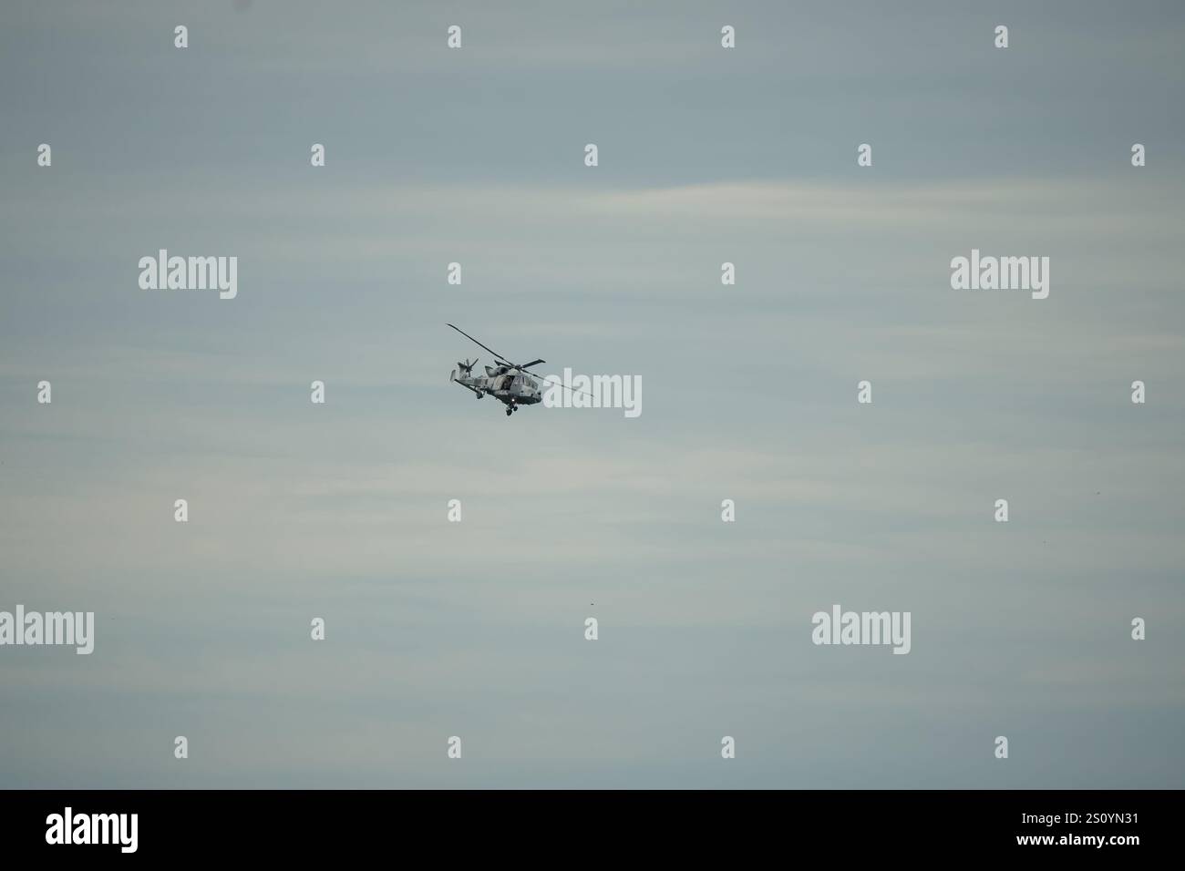 Agusta Westland Wildcat AW159 helicopter in low level flight Stock ...