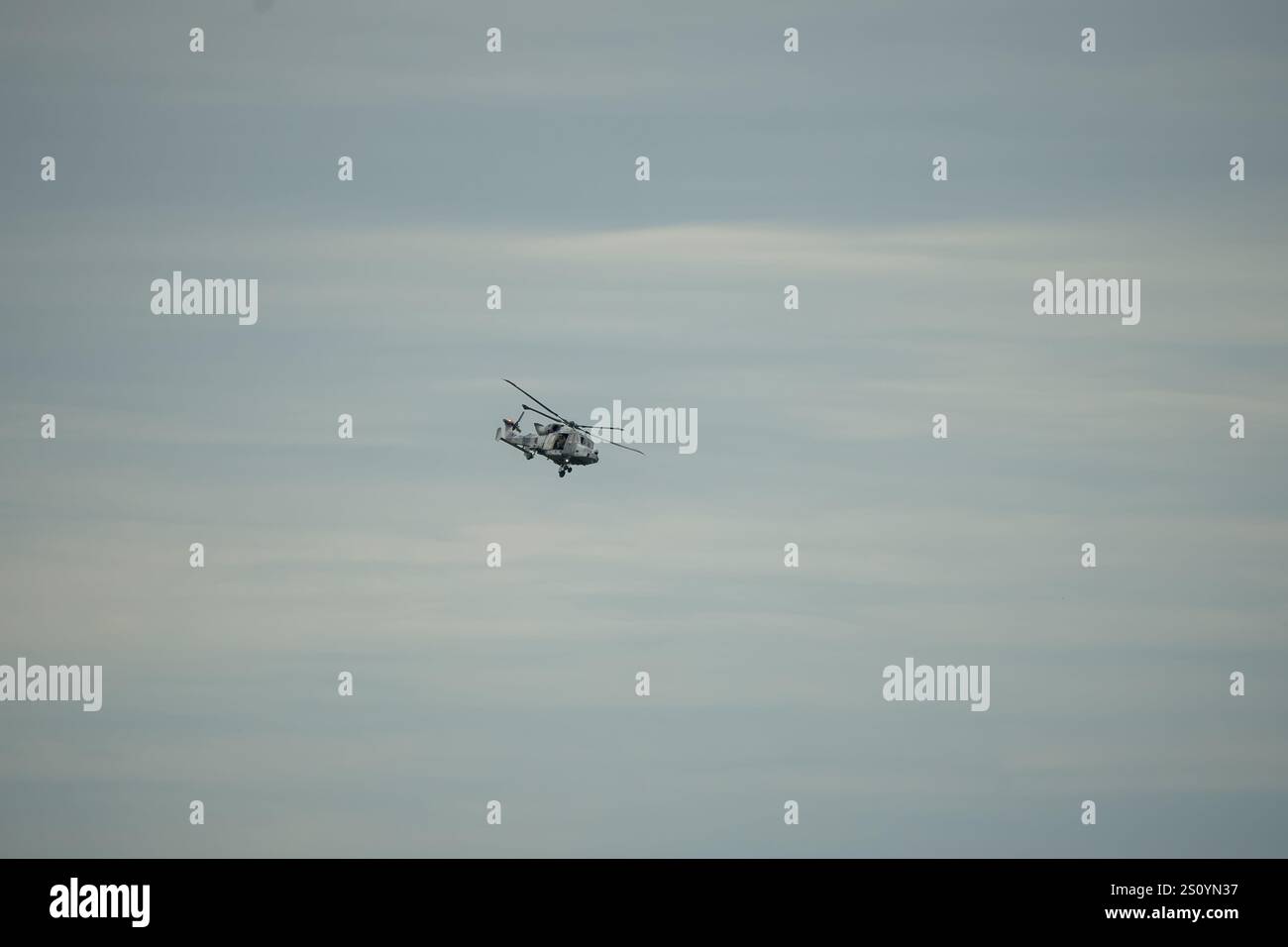 Agusta Westland Wildcat AW159 helicopter in low level flight Stock ...