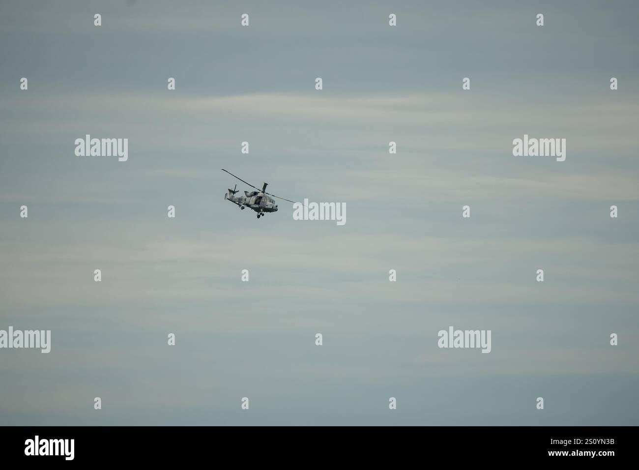 Agusta Westland Wildcat AW159 helicopter in low level flight Stock ...