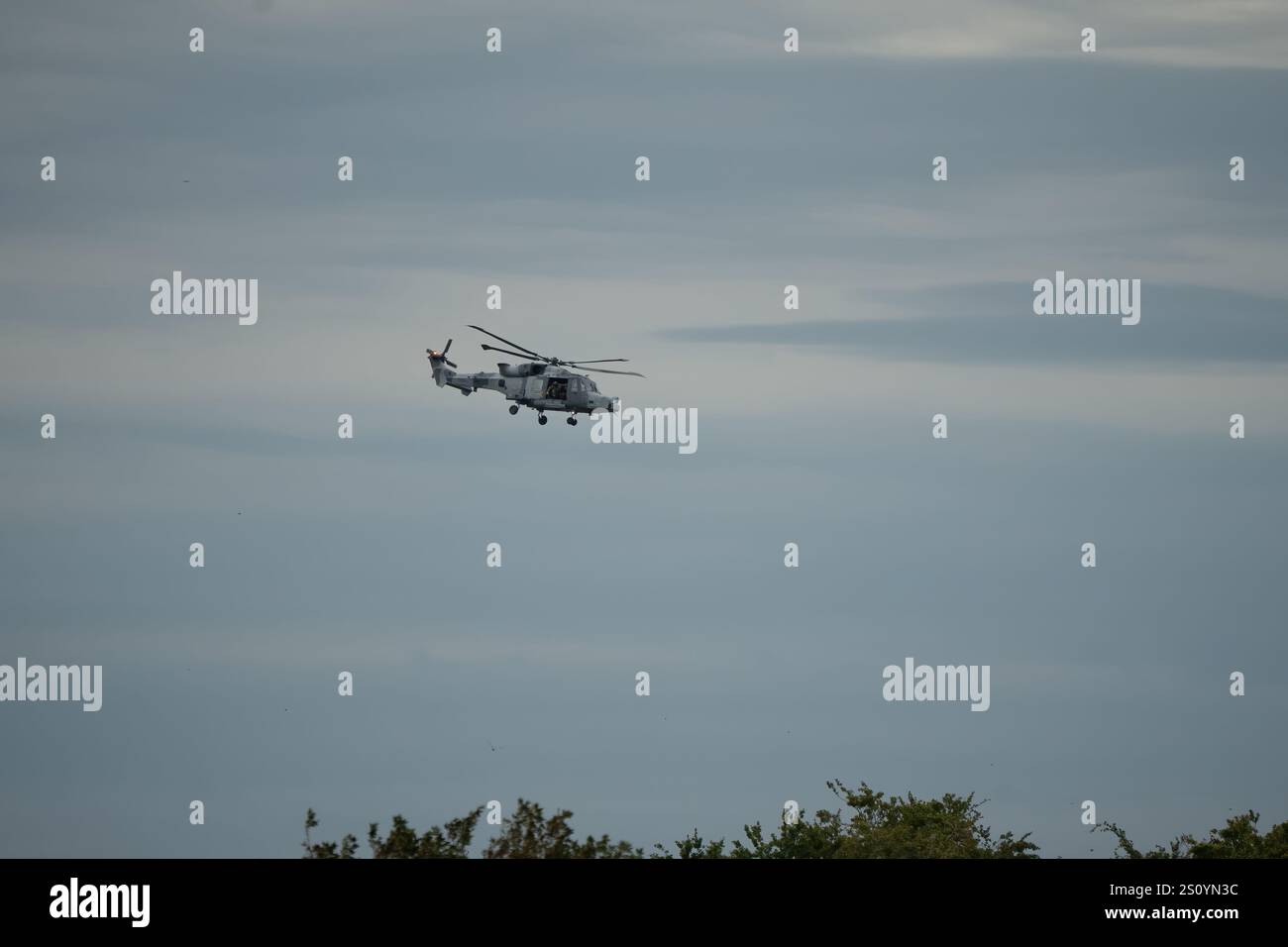 Agusta Westland Wildcat AW159 helicopter in low level flight Stock ...