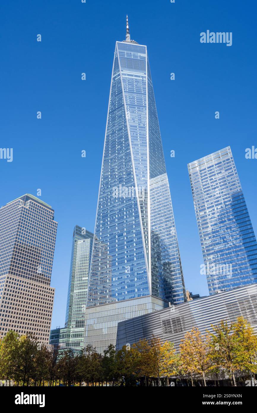 The famous World Trade Center and the skyline of Manhattan, New York ...