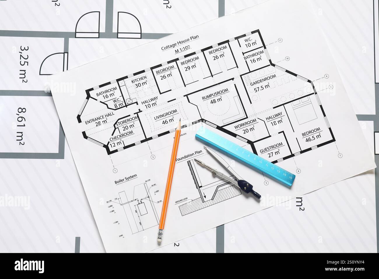 Different engineering drawings ruler hi-res stock photography and ...