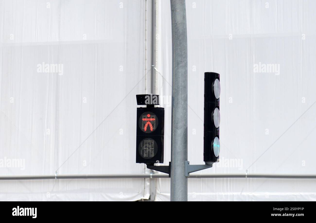 Pedestrian traffic light in Andorra Stock Photo - Alamy