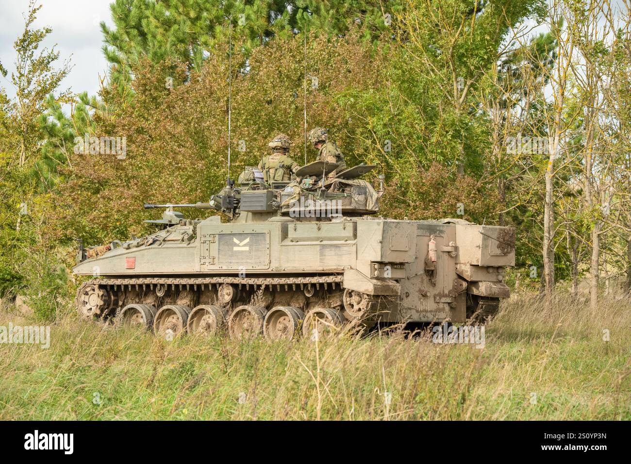 British army Warrior FV510 Infantry Fighting Vehicle in action on a ...