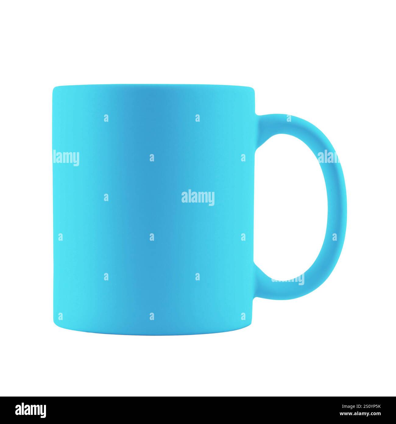 Blank light blue cup isolated on white. Mockup for design Stock Photo ...