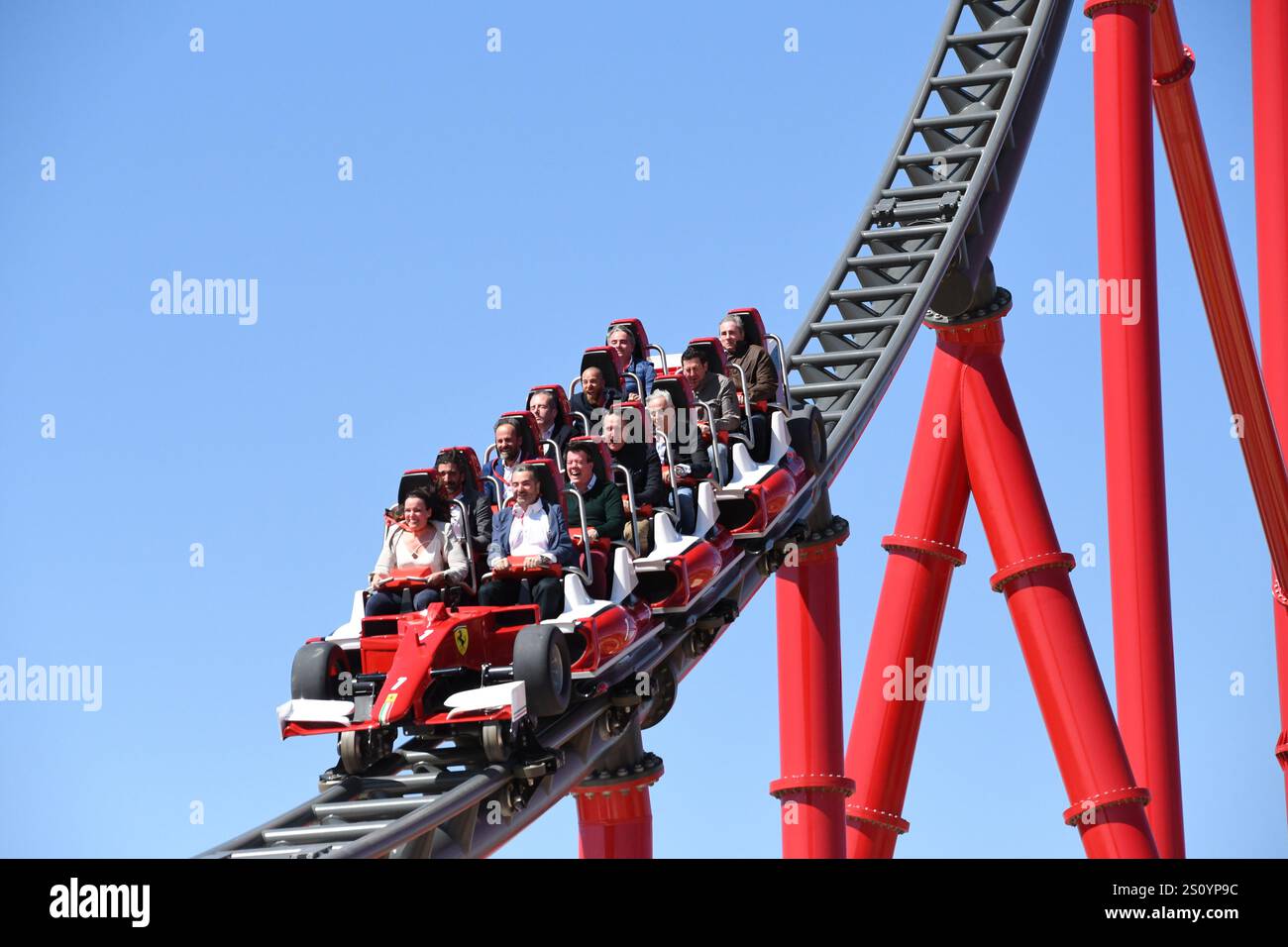 PortAventura, Spain. 6 April 2017. Ferrari Land opened at PortAventura World in Salou, Spain ...