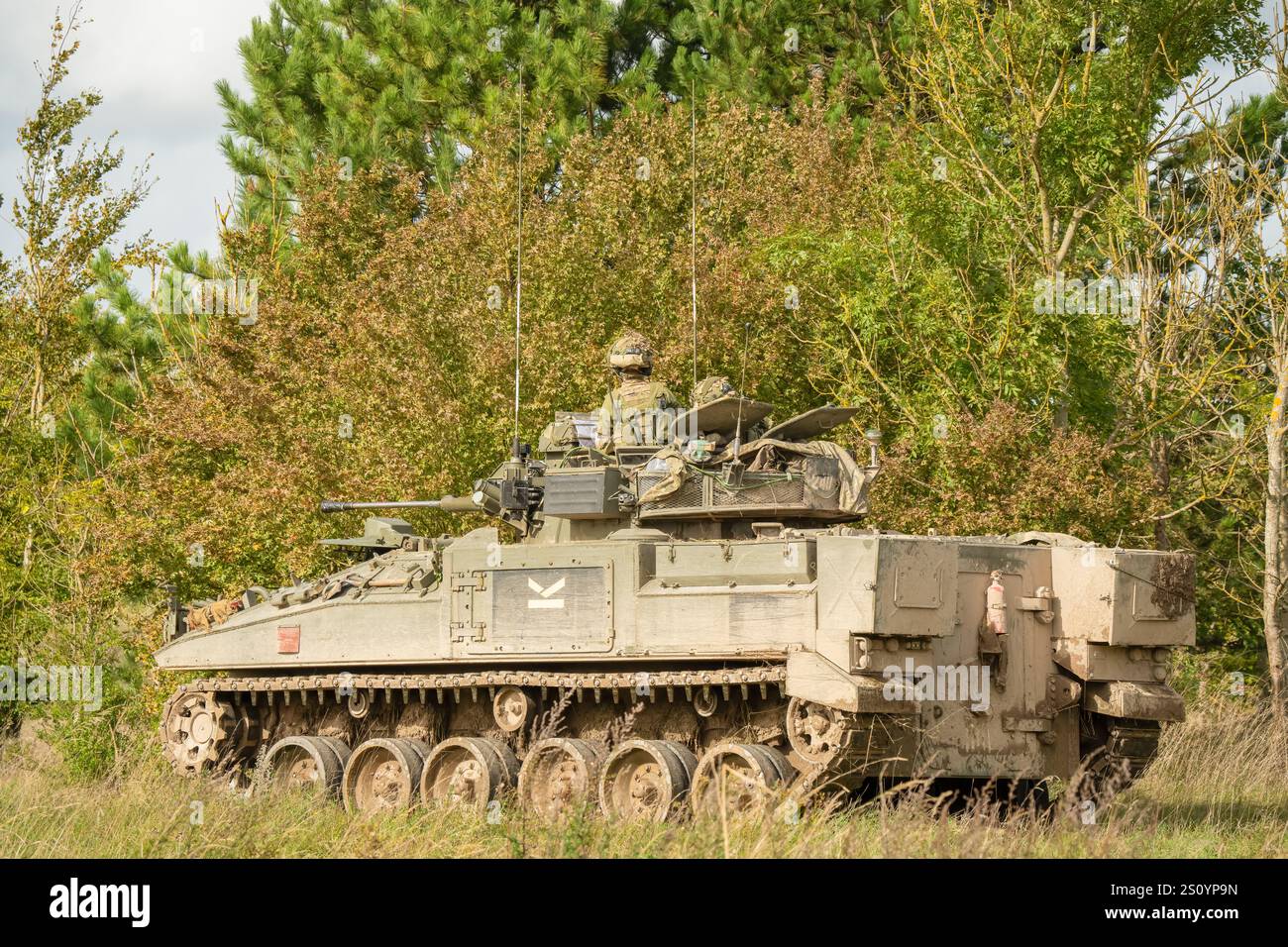 British army Warrior FV510 Infantry Fighting Vehicle in action on a ...