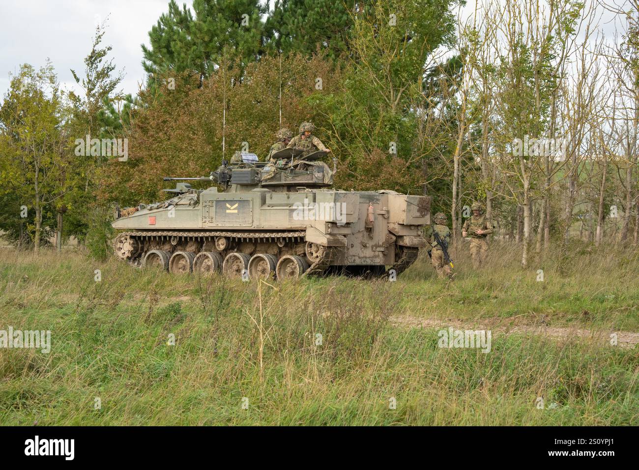 British army Warrior FV510 Infantry Fighting Vehicle in action on a ...