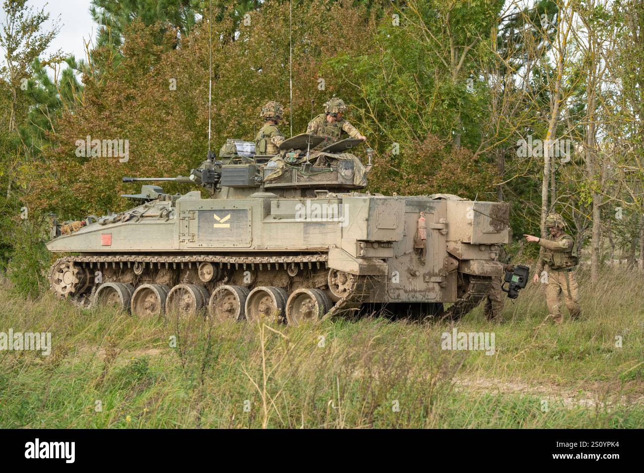British army Warrior FV510 Infantry Fighting Vehicle in action on a ...