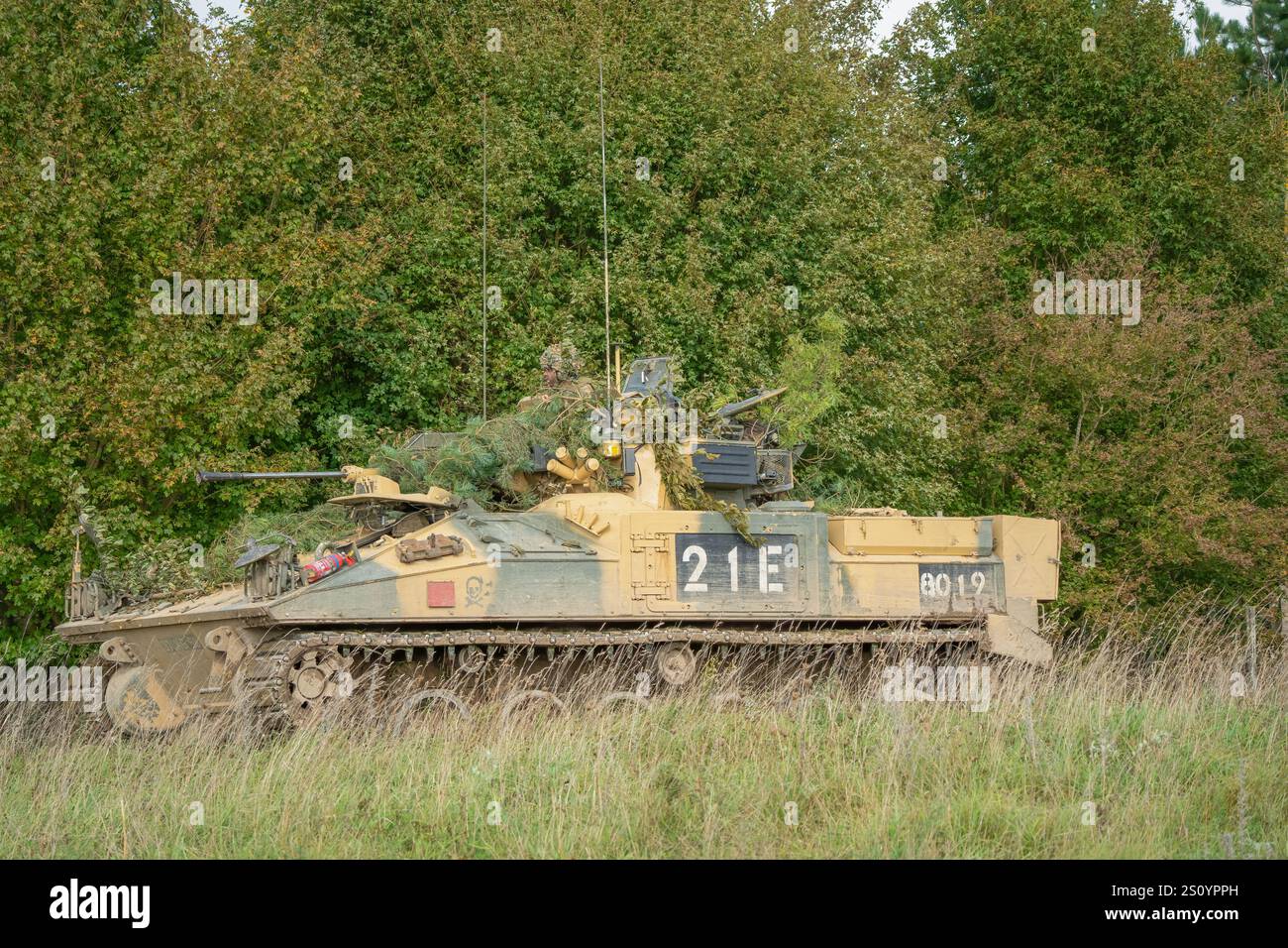 British army Warrior FV510 Infantry Fighting Vehicle in action on a ...