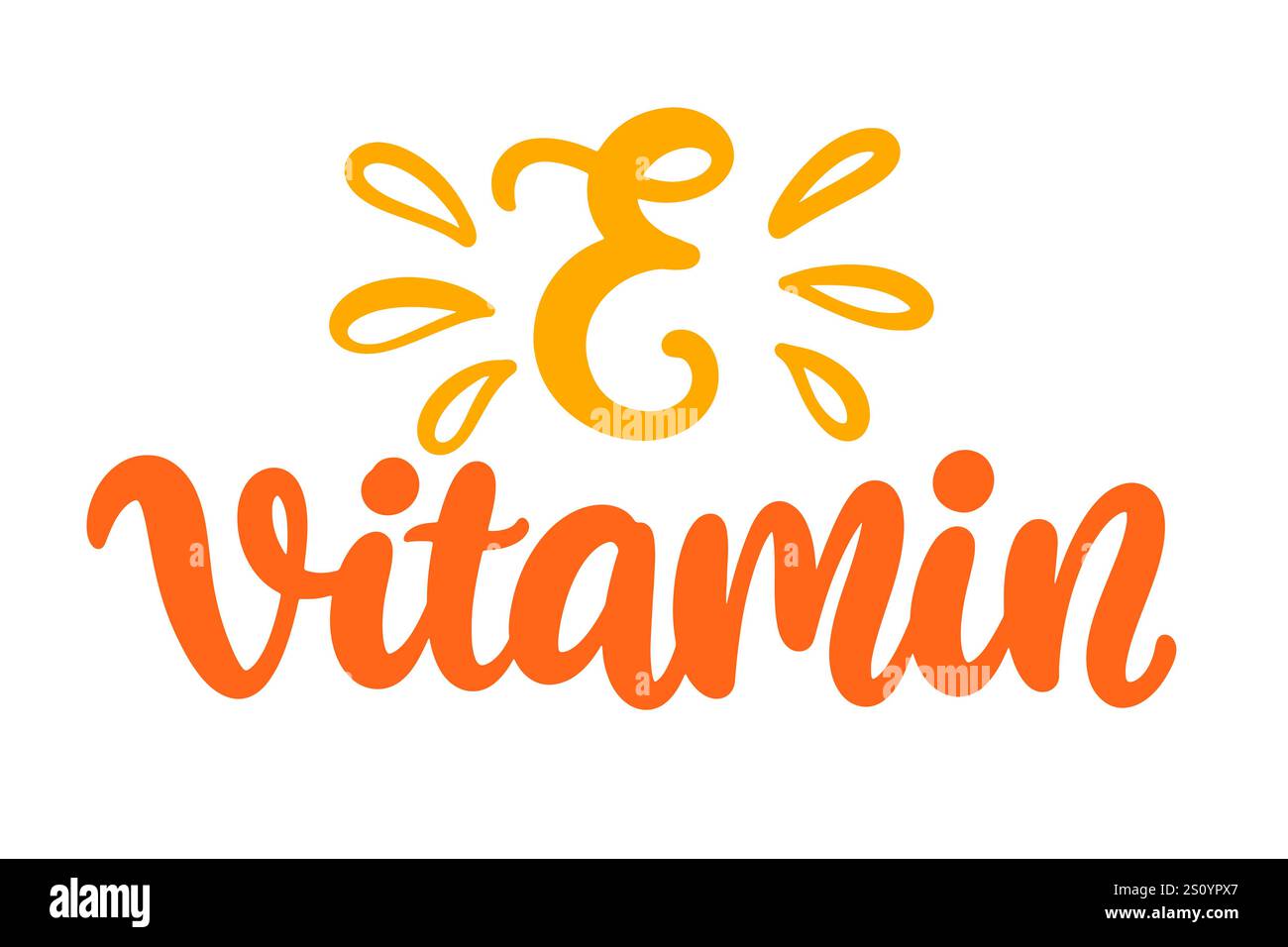 Vitamin E hand lettering modern calligraphy logo Stock Vector Image ...