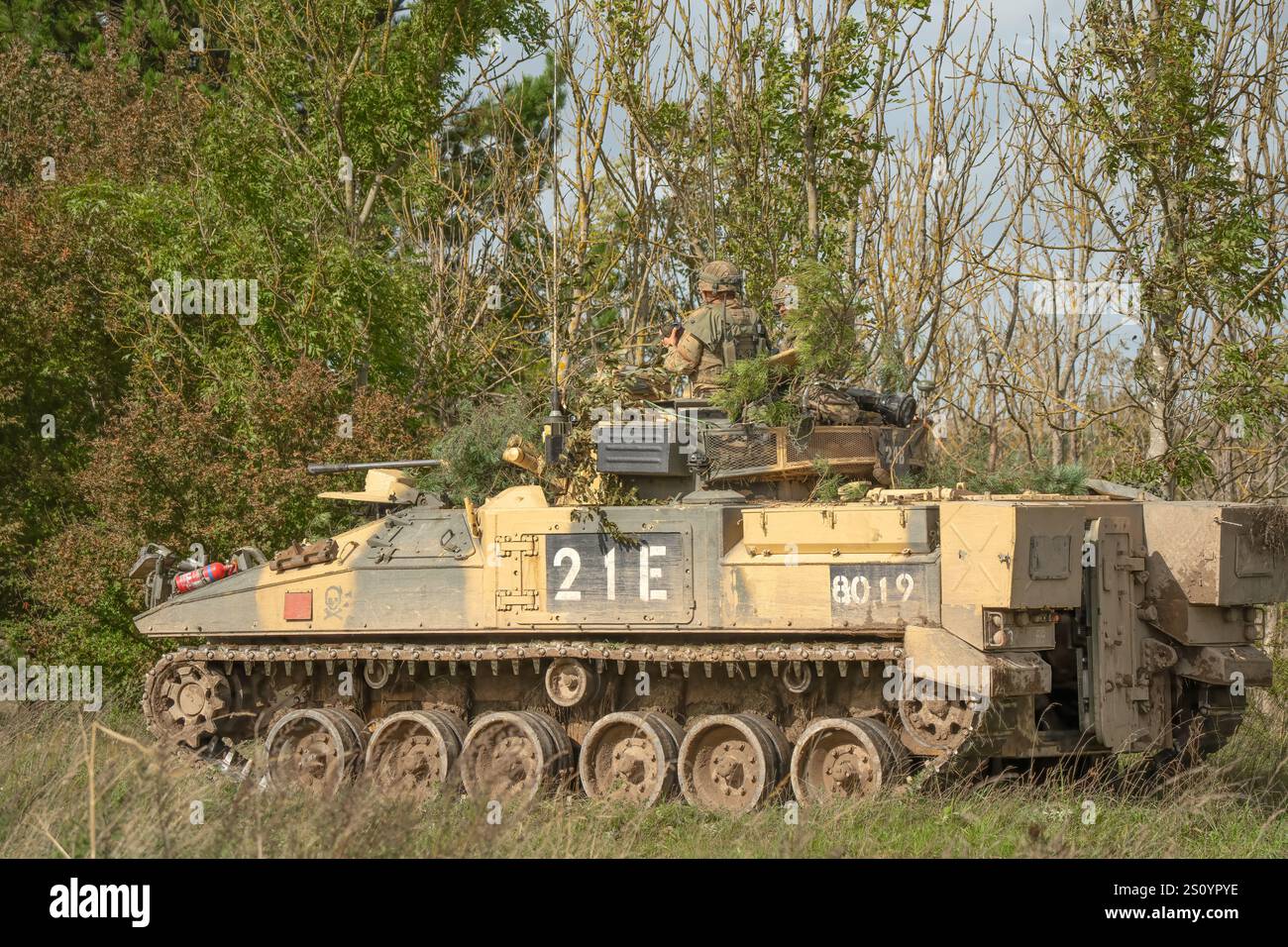 British army Warrior FV510 Infantry Fighting Vehicle in action on a ...