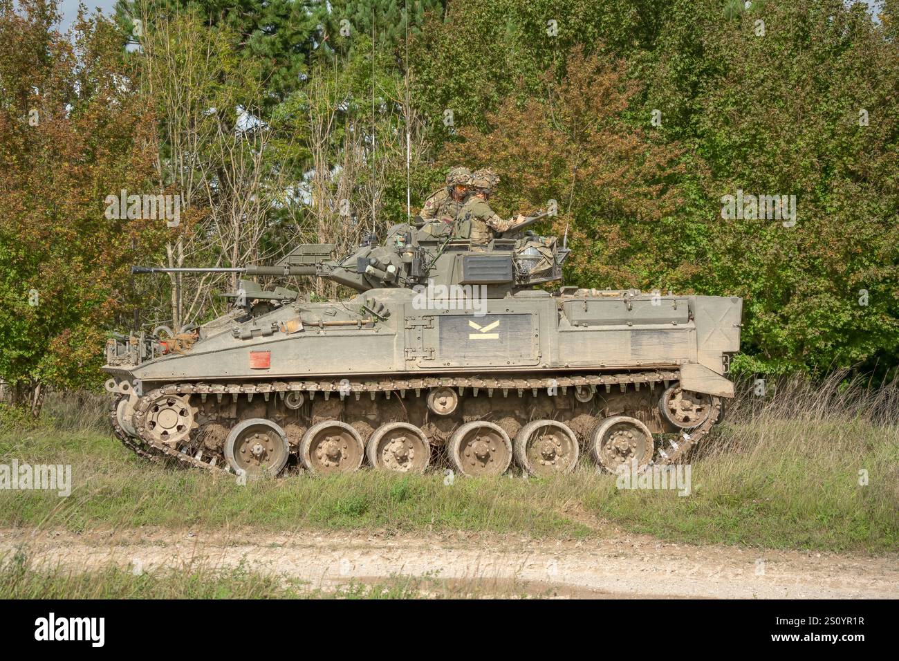 British army Warrior FV510 Infantry Fighting Vehicle in action on a ...