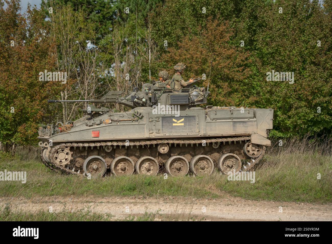 British army Warrior FV510 Infantry Fighting Vehicle in action on a ...