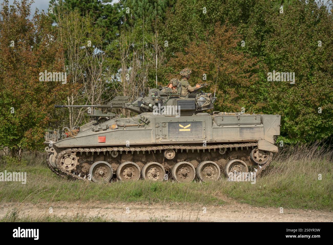 British army Warrior FV510 Infantry Fighting Vehicle in action on a ...