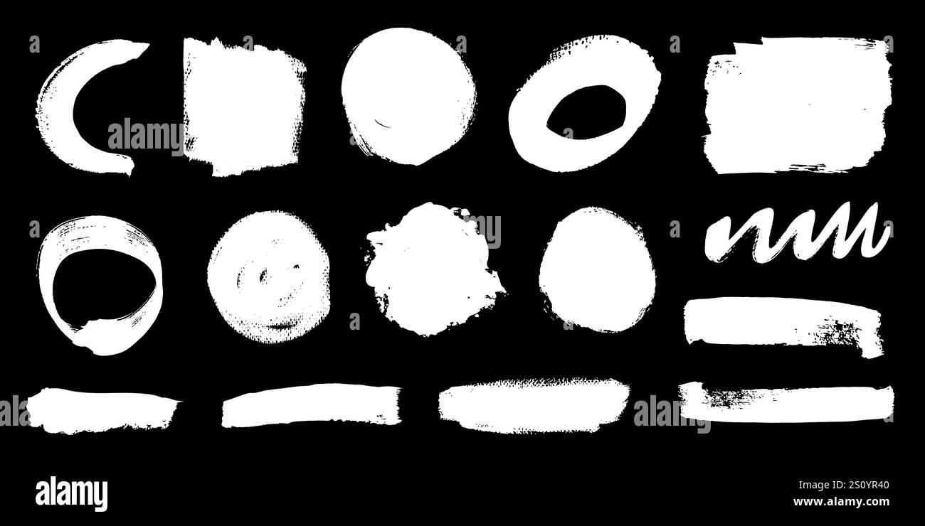 Vector Paint Brush Splash Set Grunge Stroke Stock Vector Image & Art ...