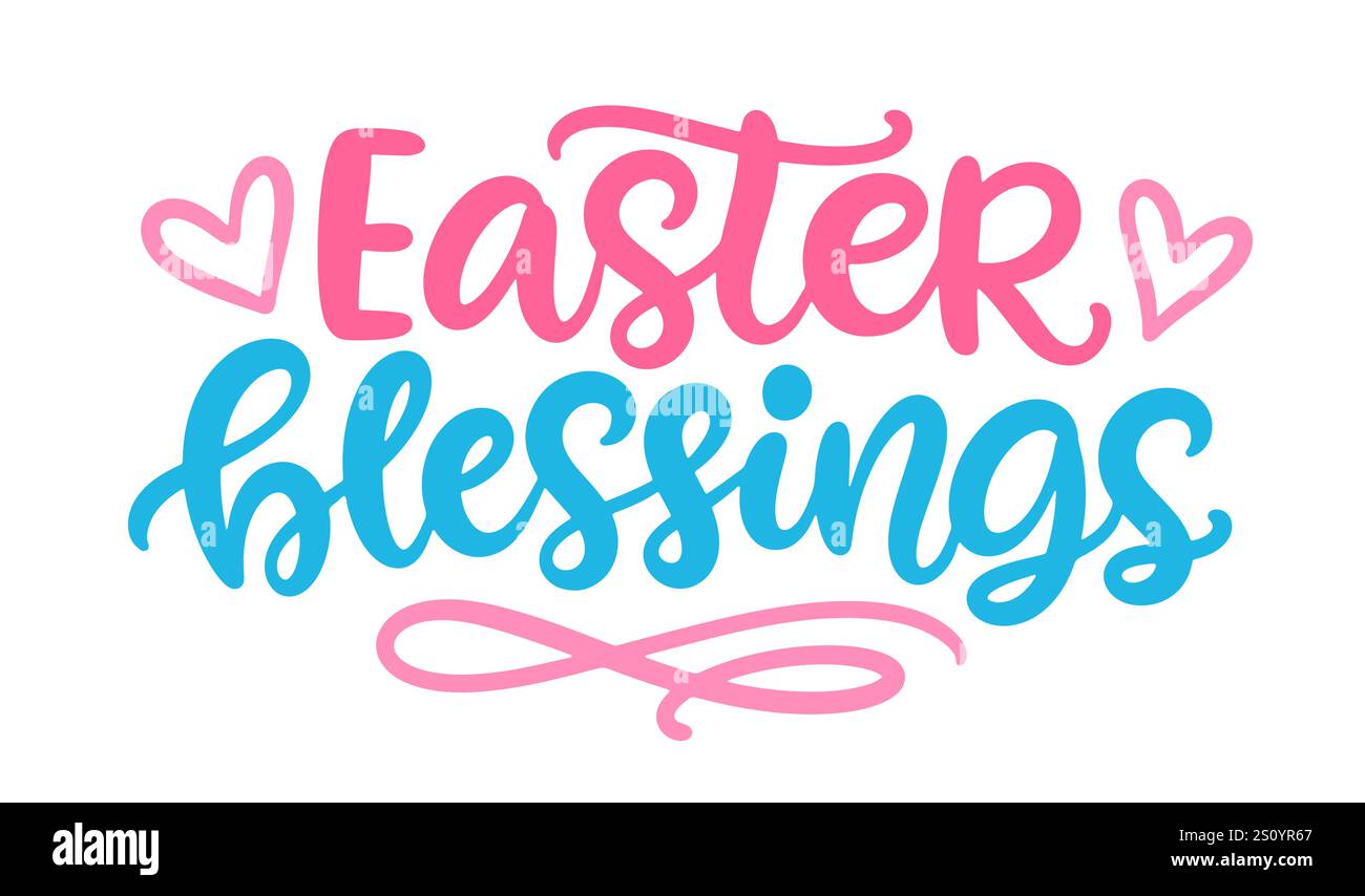Easter Blessings phrase cute brush lettering Stock Vector Image & Art ...
