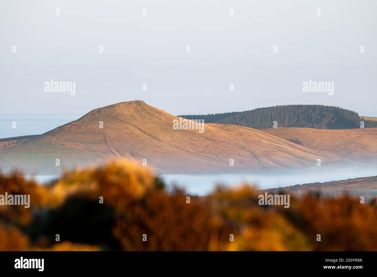A rural winter sunrise landscape view of Shutlingsloe Hill and ...