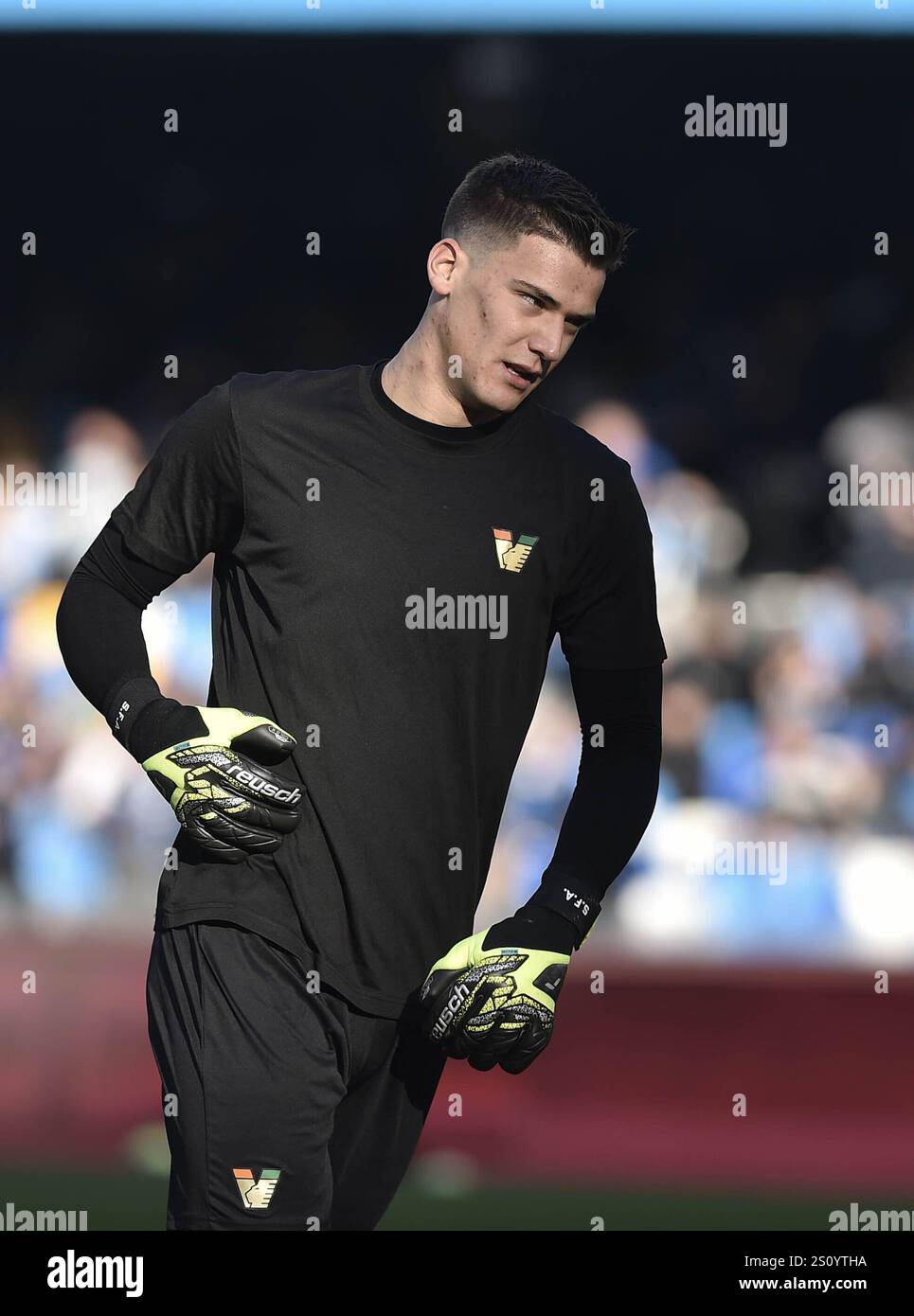 Naples, Italy. 29th Dec, 2024. Filip Stankovic of Venezia FC look of ...