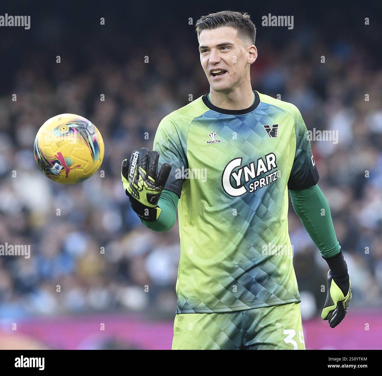 Naples, Italy. 29th Dec, 2024. Filip Stankovic of Venezia FC look of ...