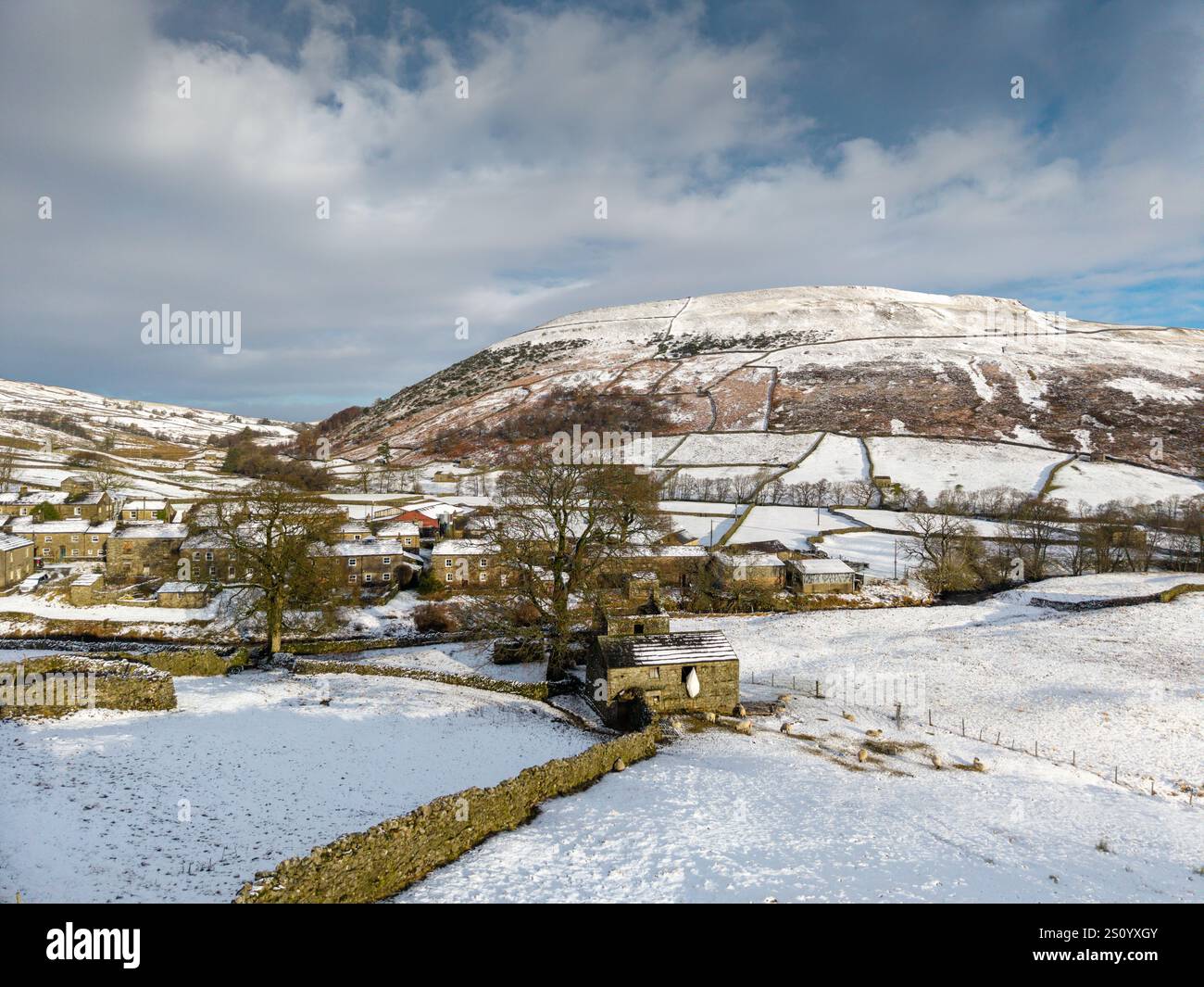 The hamlet of Thwaite at the head of Swaledale in the Yorkshire Dales ...