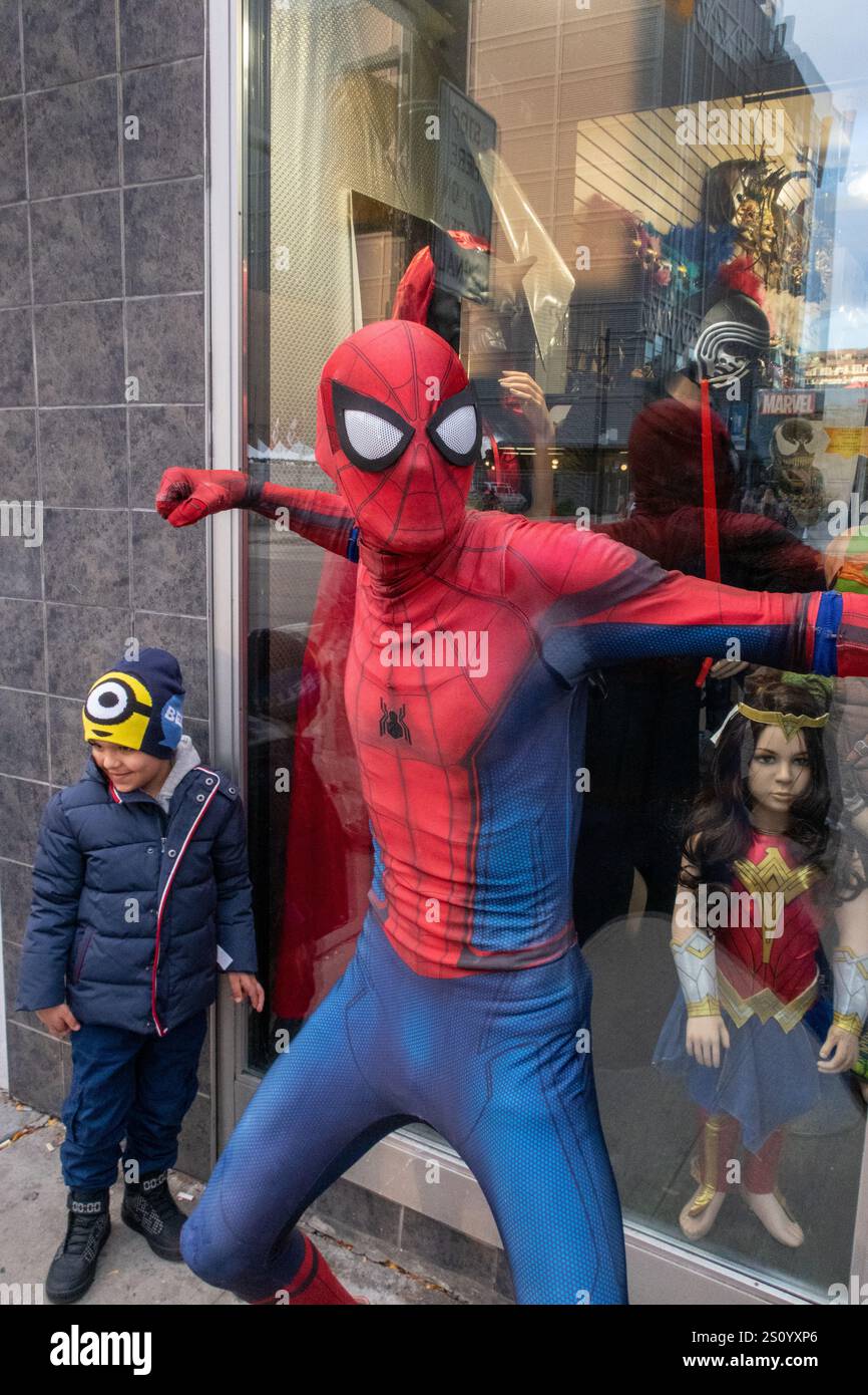 Man dressed as Spider-man in Toronto, Ontario, Canada Stock Photo - Alamy