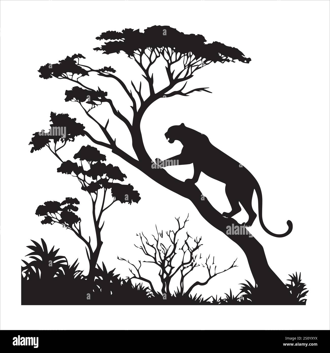 Leopard Silhouettes vector illustrations eps 10 high-quality fully ...