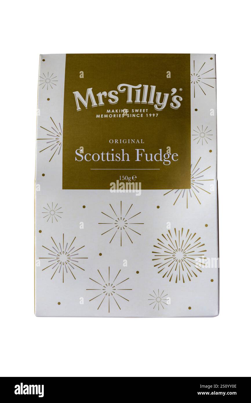 Mrs Tilly's original Scottish Fudge isolated on white background Stock ...