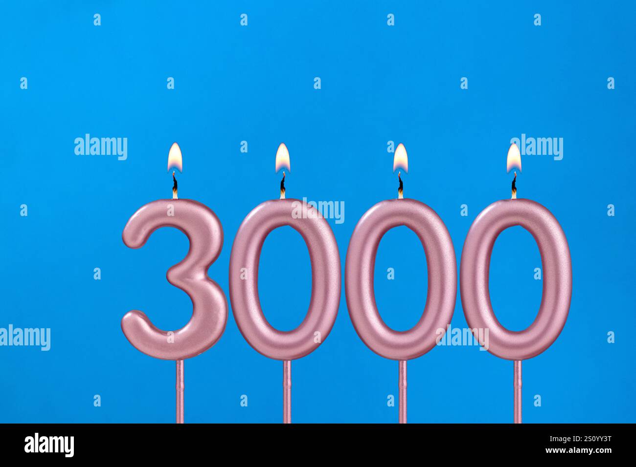 Number of followers or likes - Candle number 3000 Stock Photo - Alamy