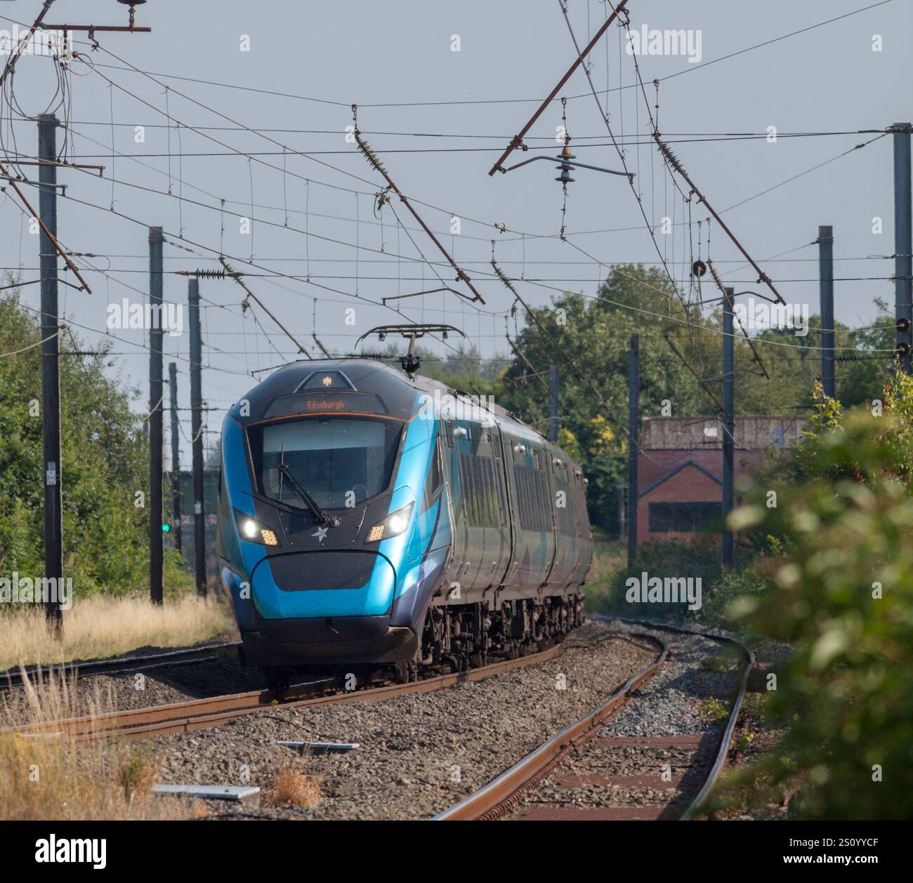 Transpennine Express CAF class 397 electric train 397002 passing Barton ...