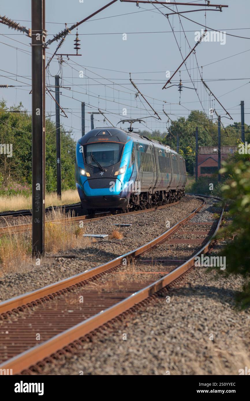 Transpennine Express CAF class 397 electric train 397002 passing Barton ...