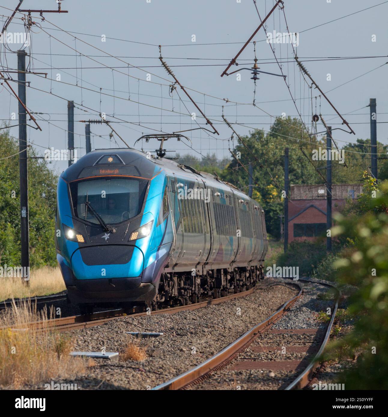 Transpennine Express CAF class 397 electric train 397002 passing Barton ...