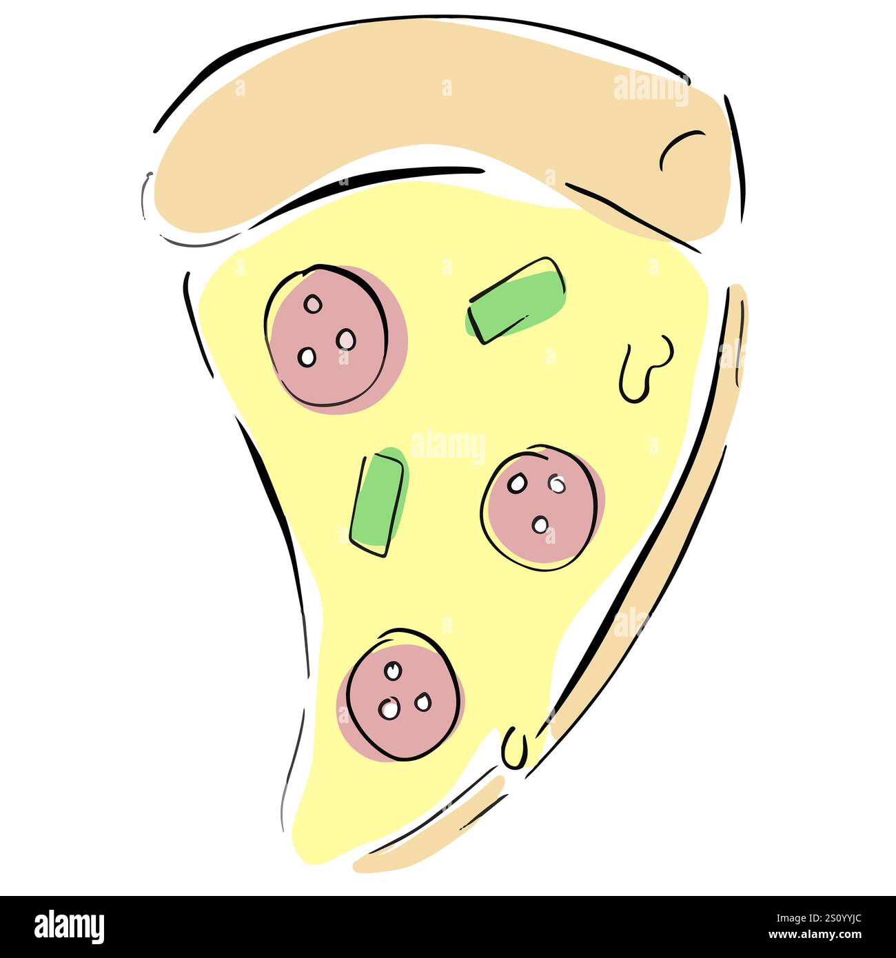 Cartoon Cheesy Pizza Slices Vector Stock Photo - Alamy