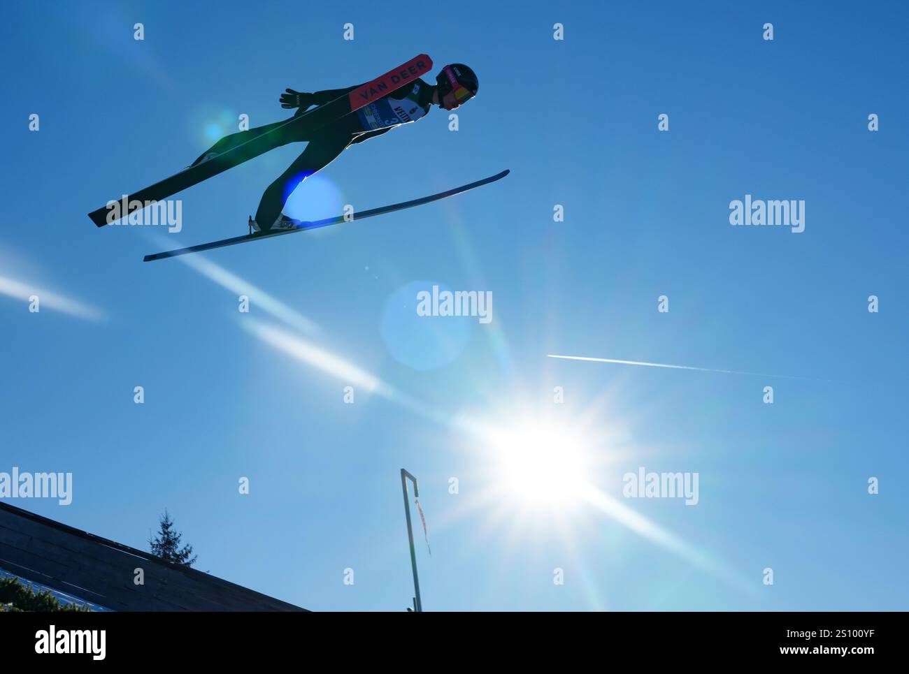 Casey Larson, USA in flight action at the 73. Four Hills Tournament Ski Jumping on Dec 28, 2024 ...