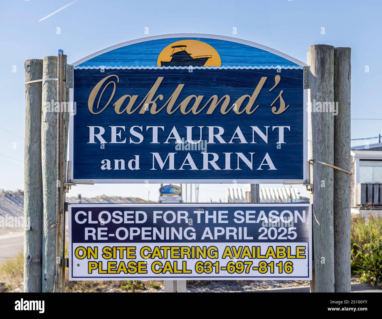 Sign for oakland's in hampton bays Stock Photo - Alamy