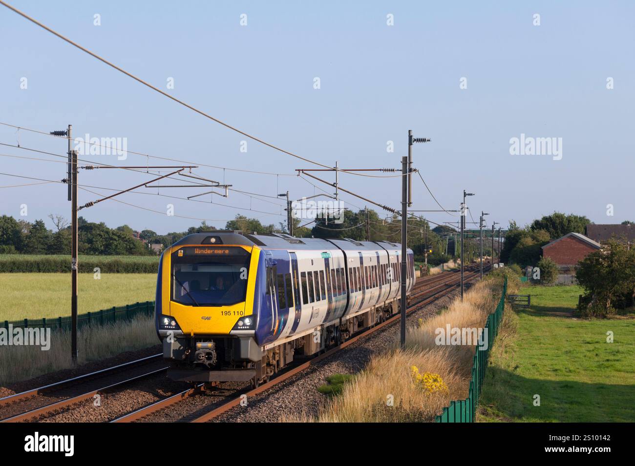 Northern rail class 195 CAF Civity diesel train 195110 on the ...