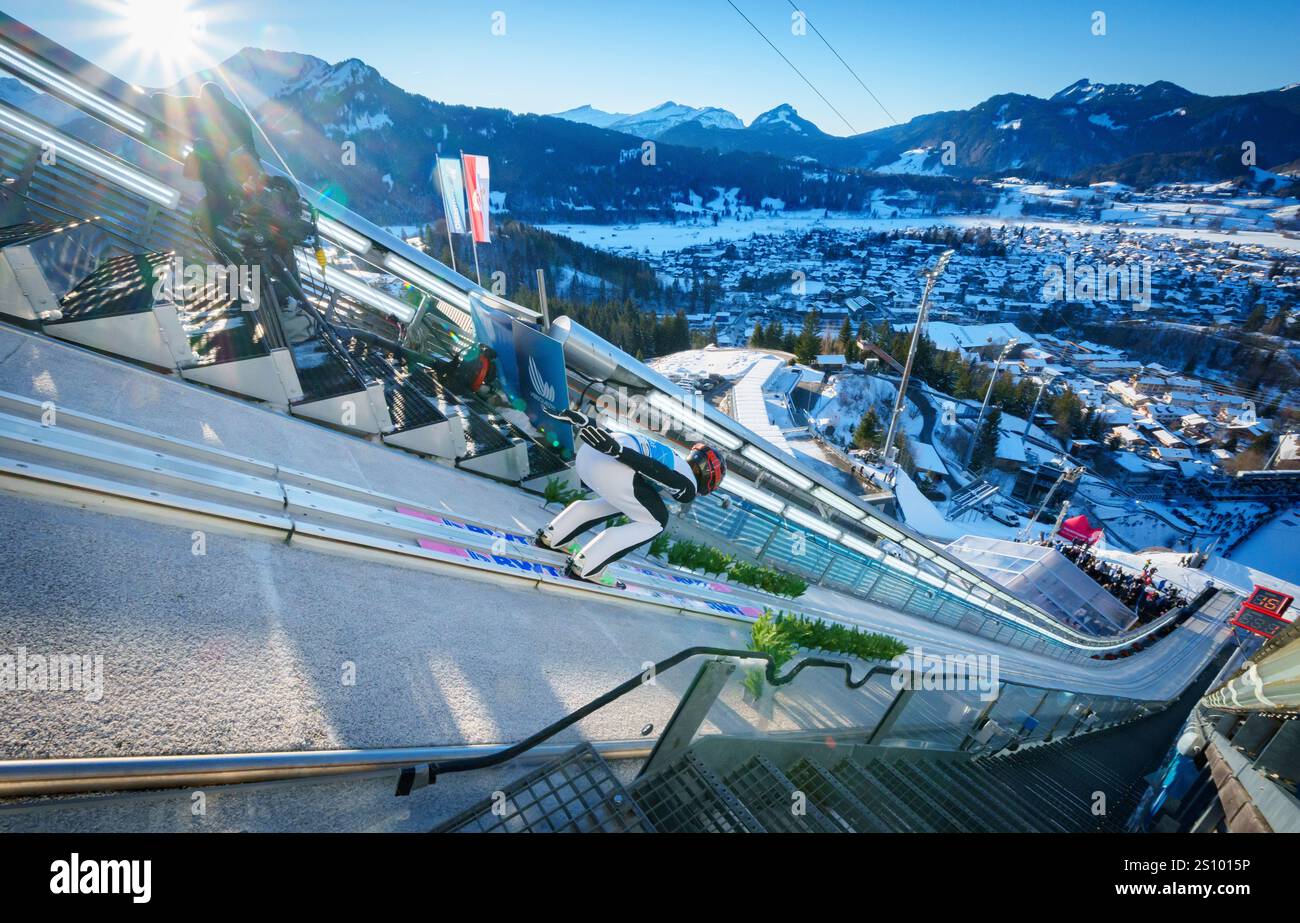 in flight action at the 73. Four Hills Tournament Ski Jumping on Dec 28 ...