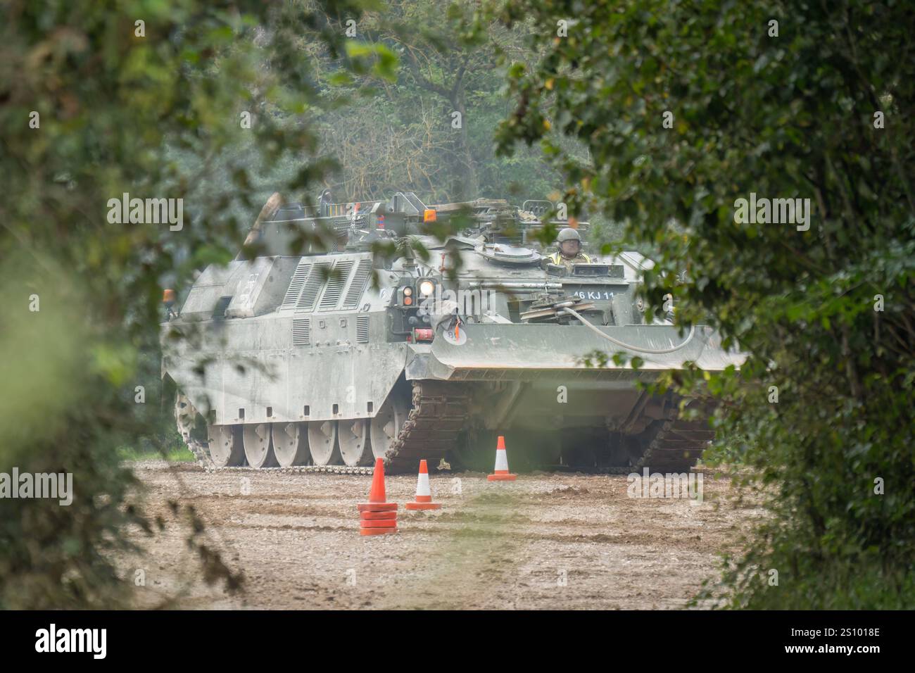 a British Army Challenger 2 Tank Armored Repair and Recovery Vehicle ...