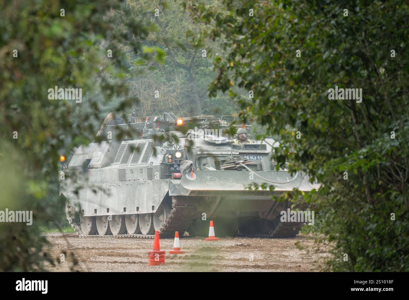 a British Army Challenger 2 Tank Armored Repair and Recovery Vehicle ...