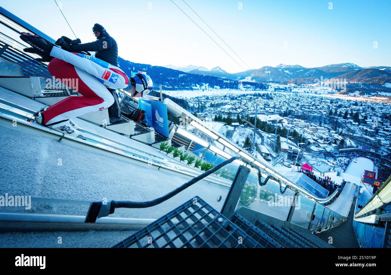 Jan Hörl, AUT in flight action at the 73. Four Hills Tournament Ski ...