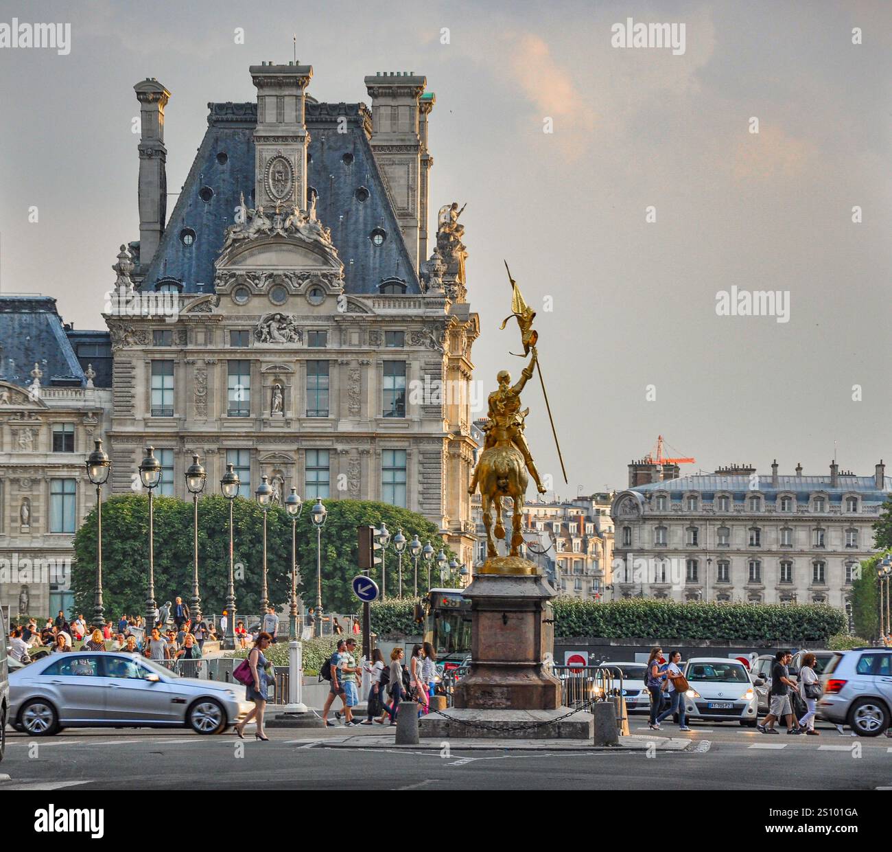 Golden Majesty: Equestrian statue of the French heroine Joan of Arc ...